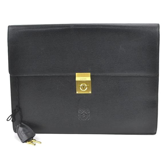 Loewe | Bags | Loewe Anagram Leather Document Case Black | Poshmark